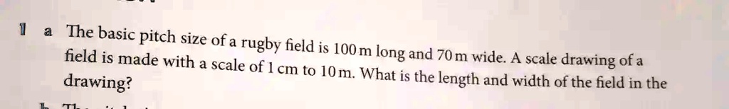 SOLVED: The basic pitch size of a rugby field is 100m field is made ...