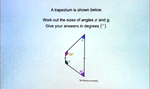 SOLVED: A trapezium is shown below: Work out the sizes of angles I and ...