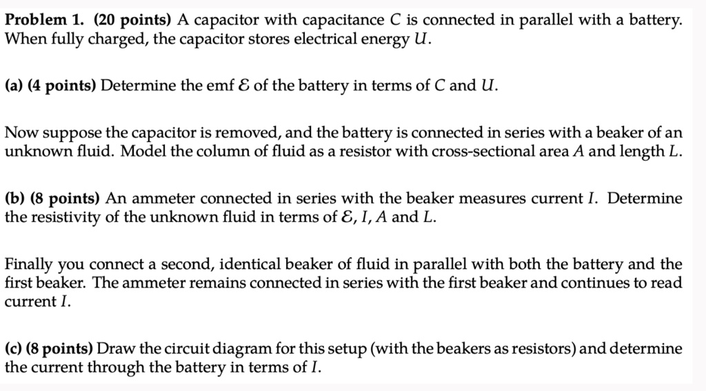 problem 1 20 points a capacitor with capacitance c is connected in ...