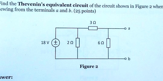 ind the thevenins equivalent circuit of the circuit shown in figure 2 wher ewing from the ...