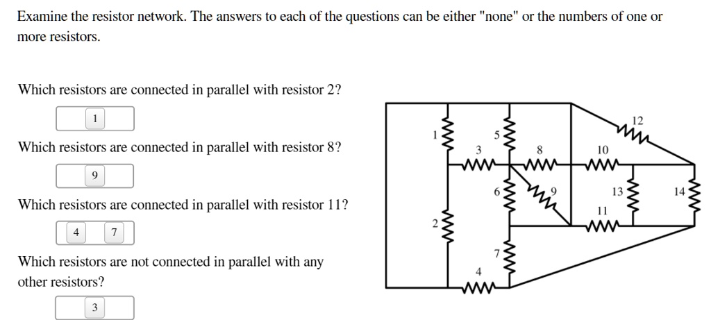 examine the resistor network the answers to each of the questions can ...