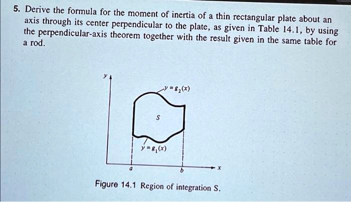 Derive the formula for the moment of inertia of a thin rectangular ...
