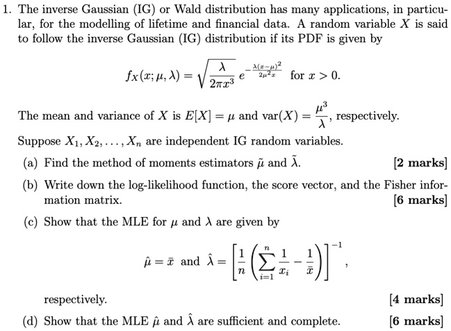 the inverse gaussian ig wald distribution has many applications in ...
