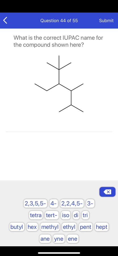 SOLVED: 'What’s the correct IUPAC name for the compound shown here ...