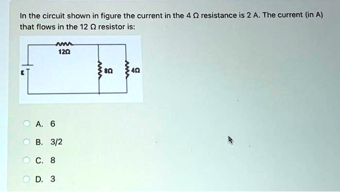 SOLVED: In the circuit shown in figure the current in the 4 resistance ...