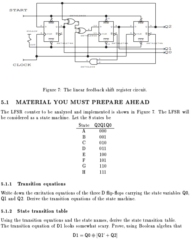 start q1 00 clock figure 7 the linear feedback shift register circuit 51 materalyoumustprepare ...