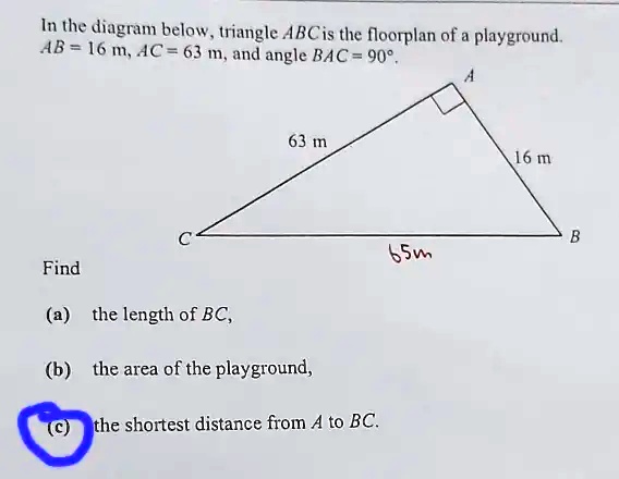 In the diagram below, triangle ABC is the floorplan of a playground. AB ...