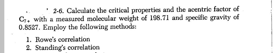 VIDEO solution: 2-6. Calculate the critical properties and the acentric ...