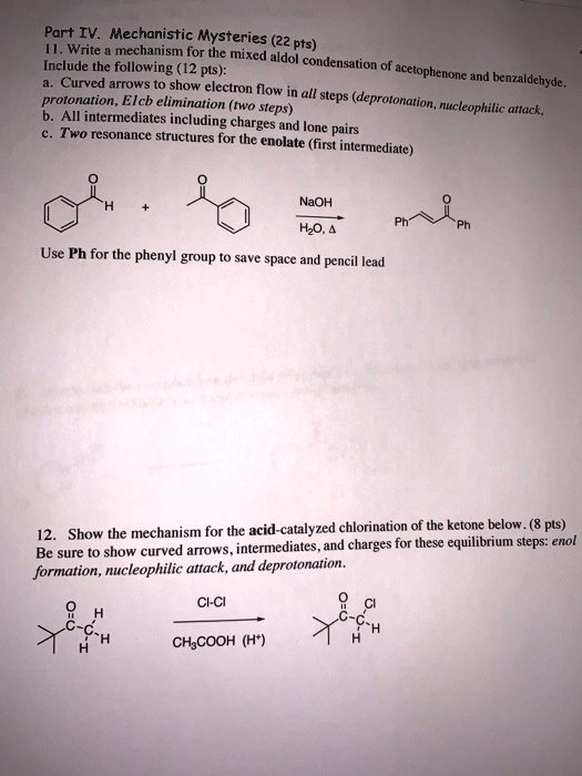 SOLVED:Part IV. Mechanistic Mysteries H. Write mechanism for the mixed ...