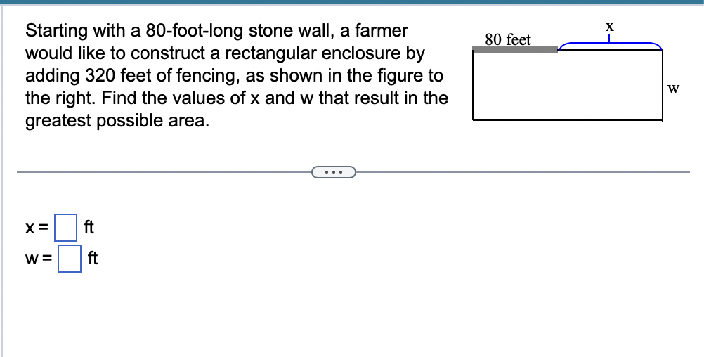 Starting with a 80-foot-long stone wall, a farmer would like to ...
