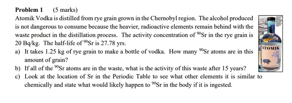Problem 1 (5 marks) Atomik Vodka is distilled from rye grain...