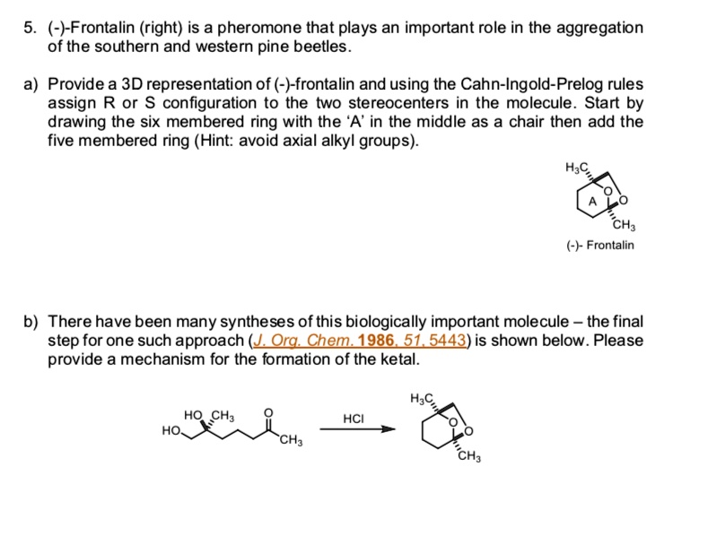 5 frontalin right is a pheromone that plays an important role in the ...
