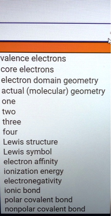 valence electrons core electrons electron domain geometry actual ...