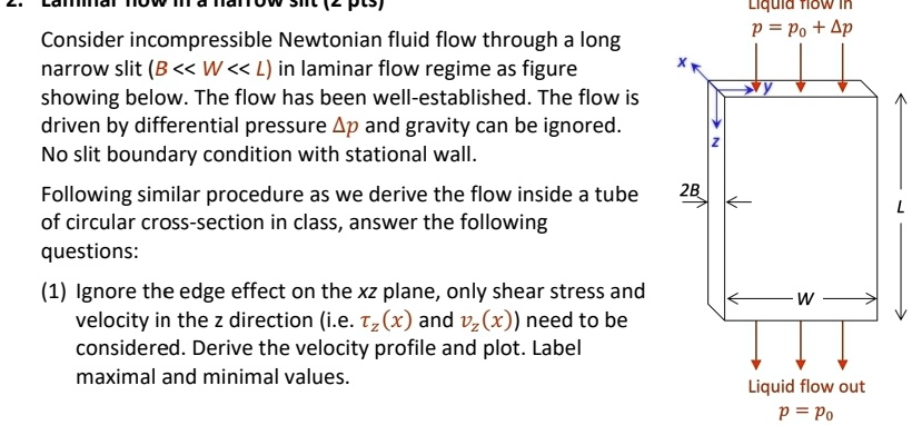 SOLVED: Consider incompressible Newtonian fluid flow through a long ...