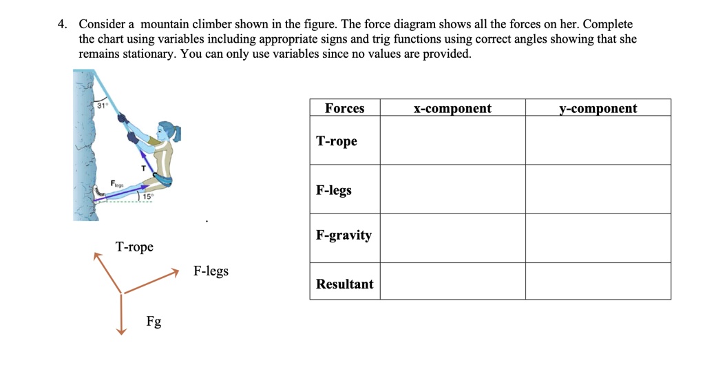 consider a mountain climber shown in the figure the force diagram shows ...