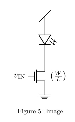 SOLVED: An NMOS device is used to drive an LED. The circuit is ...