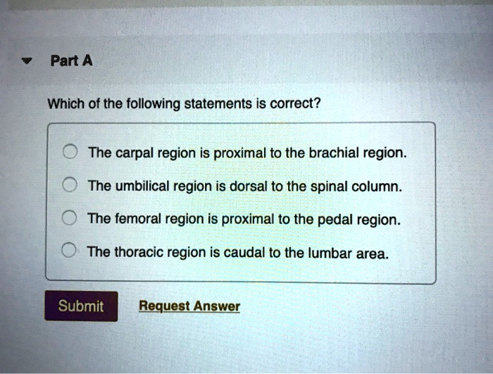 SOLVED: Which of the following statements is correct? The carpal region ...