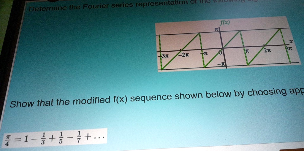 SOLVED: determine the fourier series representation of the following signals. ? show that the ...