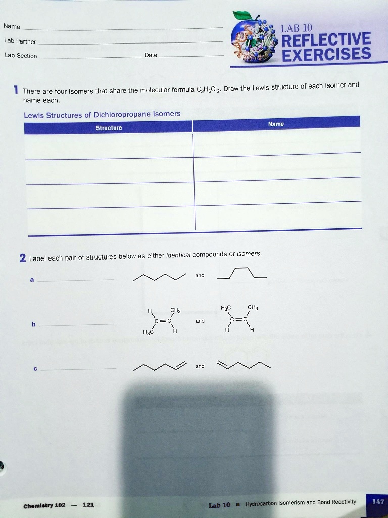 SOLVED: LAB 10 REFLECTIVE EXERCISES Lab Partner: Lab Section: Date: For compounds that share the ...