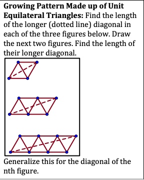 growing pattern made up of unit equilateral triangles find the length ...