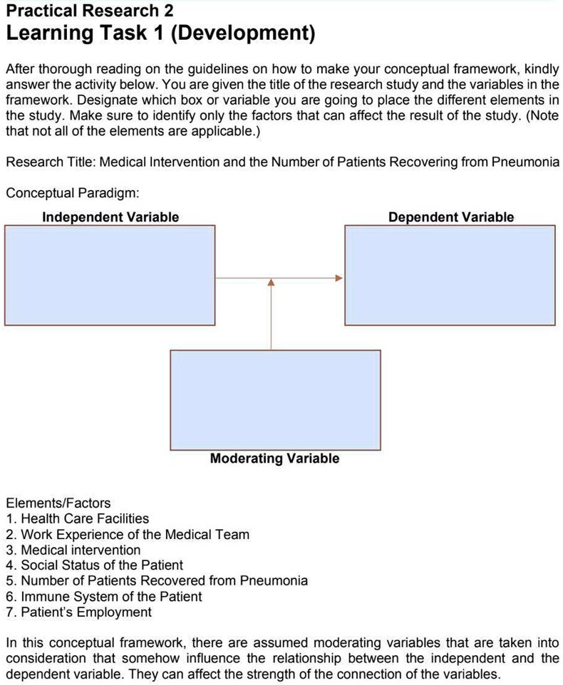 Practical Research 2 Learning Task 1 (Development) After thorough ...