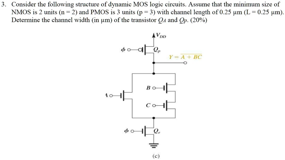 SOLVED: Consider the following structure of dynamic MOS logic circuits. Assume that the minimum ...