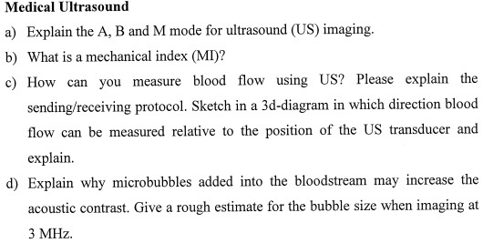 SOLVED: Medical Ultrasound: Explaining A, B, and M Modes for Ultrasound ...