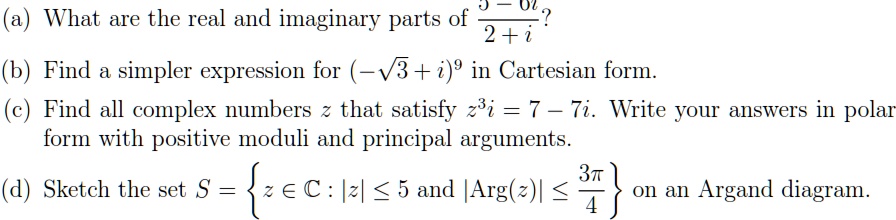 SOLVED:(a) What are the real and imaginary parts of 2 +7 (6) Find ...