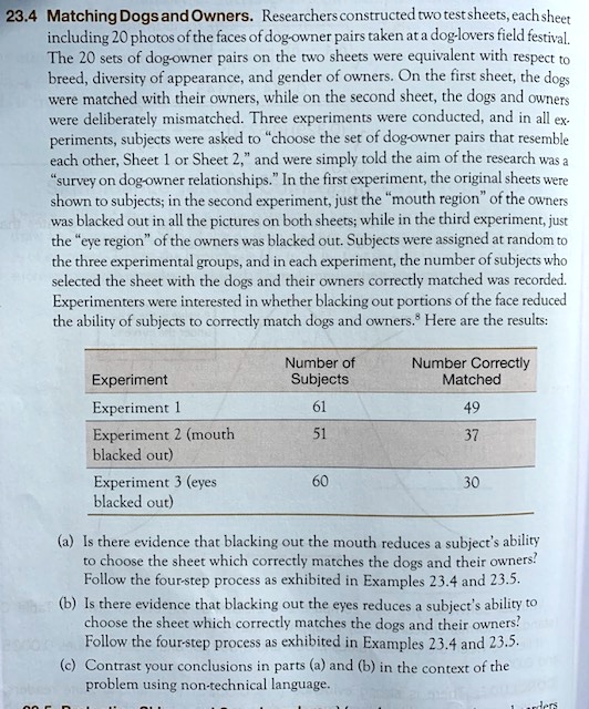 VIDEO solution: 23.4 Matching Dogs and Owners Researchers constructed ...