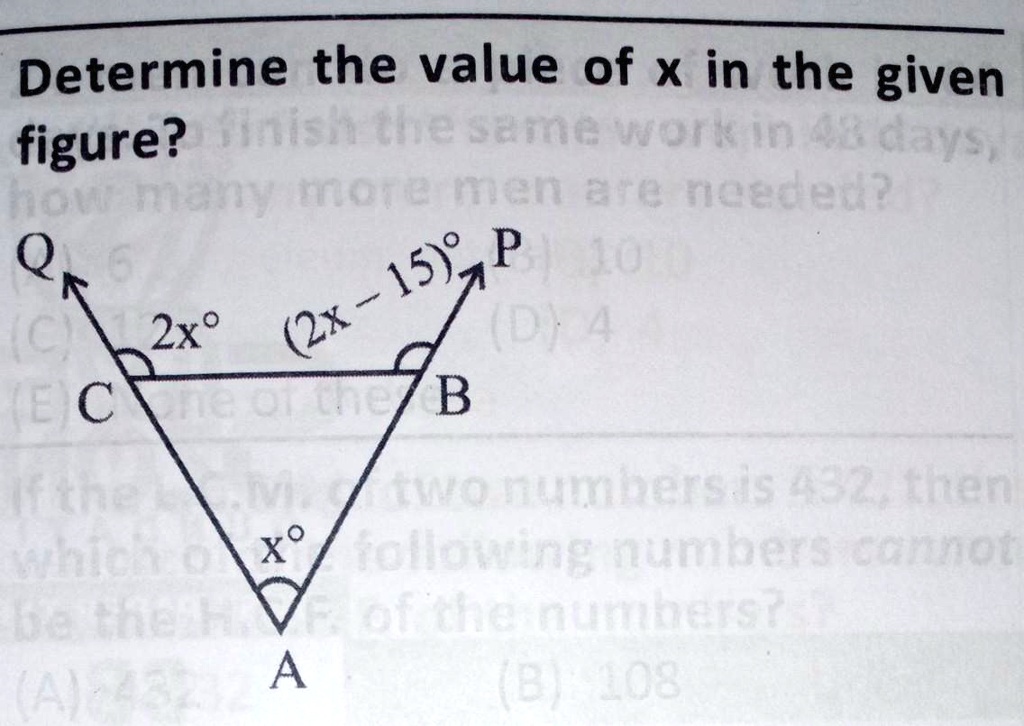 Determine the value of x in the given figure?
