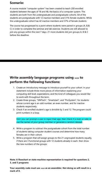 scenario a course module computer system has been created to teach 200 ...