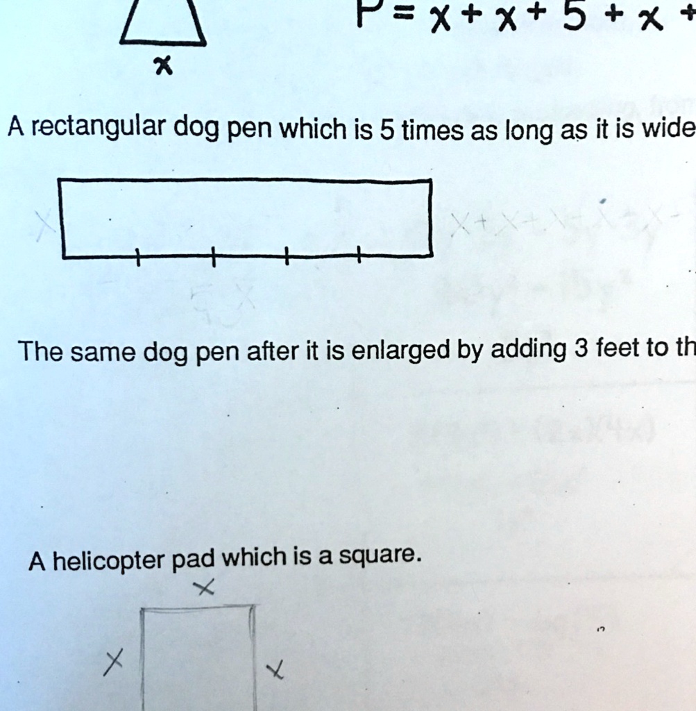 a rectangular dog pen which is 5 times as long as it is wide fxx 5 x a ...
