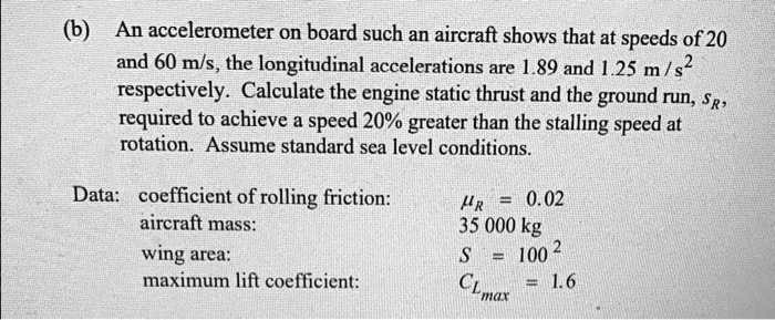 SOLVED: An accelerometer on board such an aircraft shows that at speeds ...