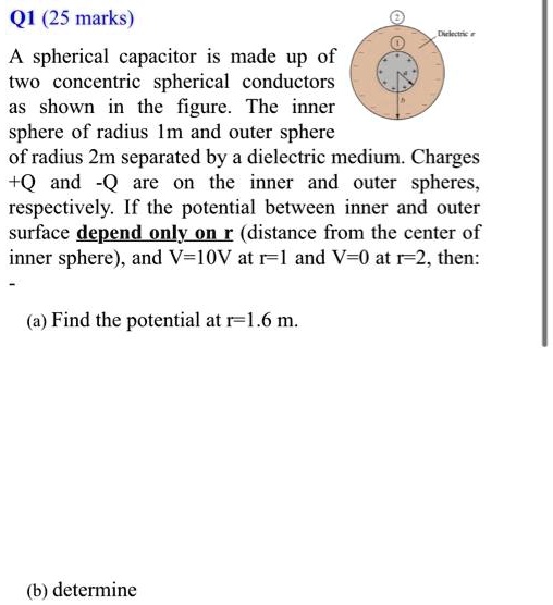 electromagnetic theory q1 25 marks a spherical capacitor is made up of ...