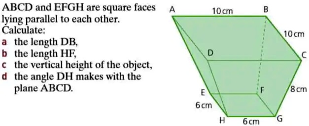 [GET ANSWER] ABCD and EFGH are square faces lying parallel to each ...