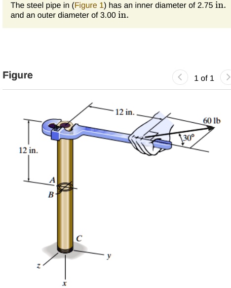 SOLVED: If it is fixed at C and subjected to the horizontal 60-lb force ...