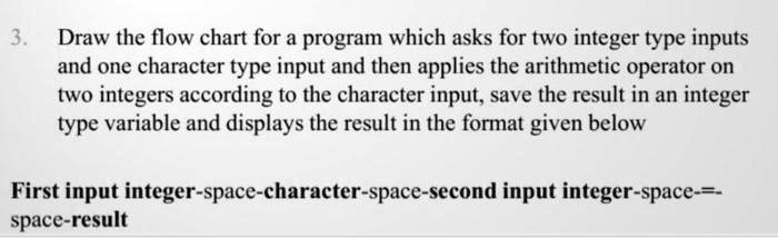 Solved Draw The Flowchart For A Program Which Asks For Two Integer 3464