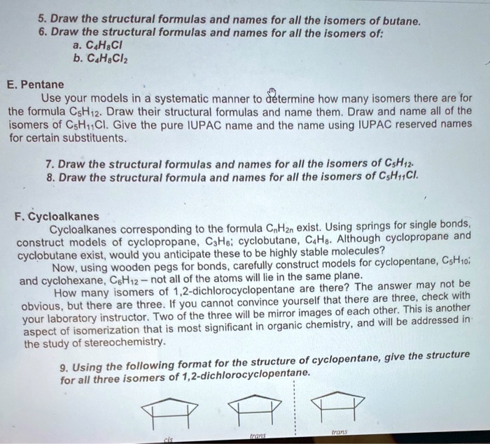 5 . Draw the structural formulas and names for all th… - SolvedLib
