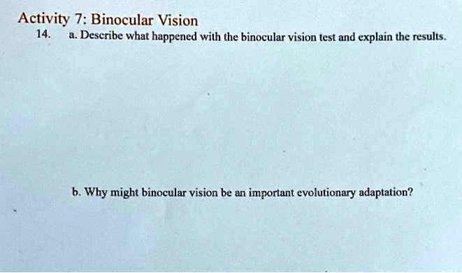 Activity 7: Binocular Vision 14. a. Describe what happened...