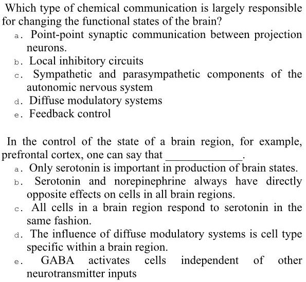 SOLVED: Which type of chemical communication is largely responsible for ...