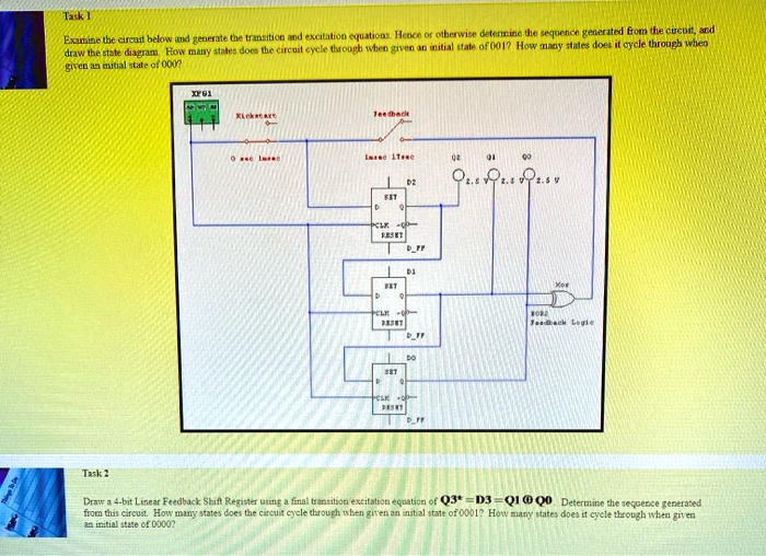 Task 1 Examine the circuit below and generate the transition and ...