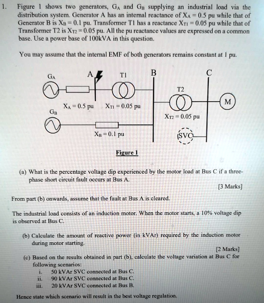 SOLVED: Figure shows two generators, Ga and GB supplying an industrial load via the distribution ...
