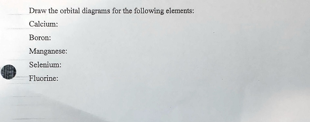 SOLVED: Draw the orbital diagrams for the following elements: Calcium ...
