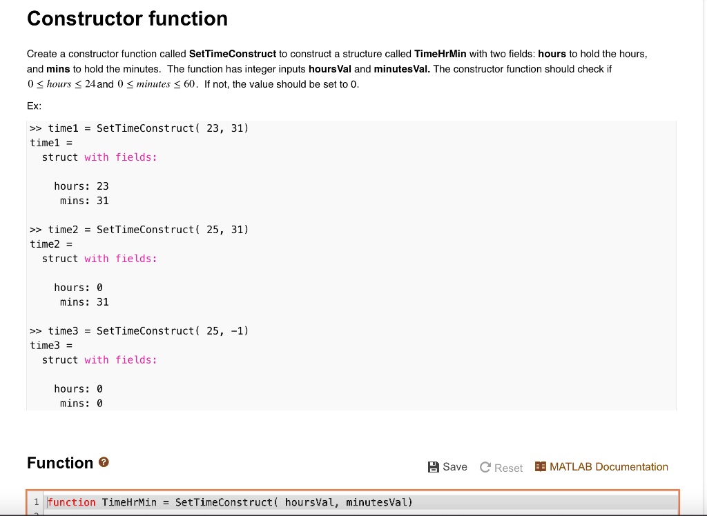 Solved Constructor Function Create A Constructor Function Called Settimeconstruct To Construct