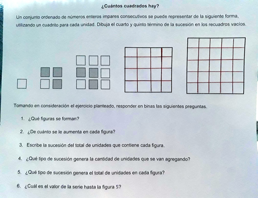 SOLVED: me ayudan a responder las preguntas:( iCuántos cuadrados hay ...