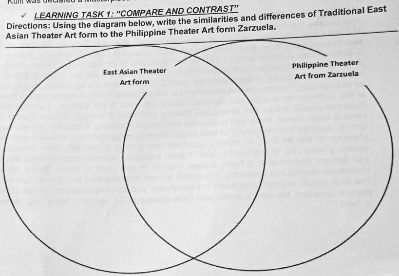 âœ“ LEARNING TASK 1: "COMPARE AND CONTRAST" Directions: Using the ...