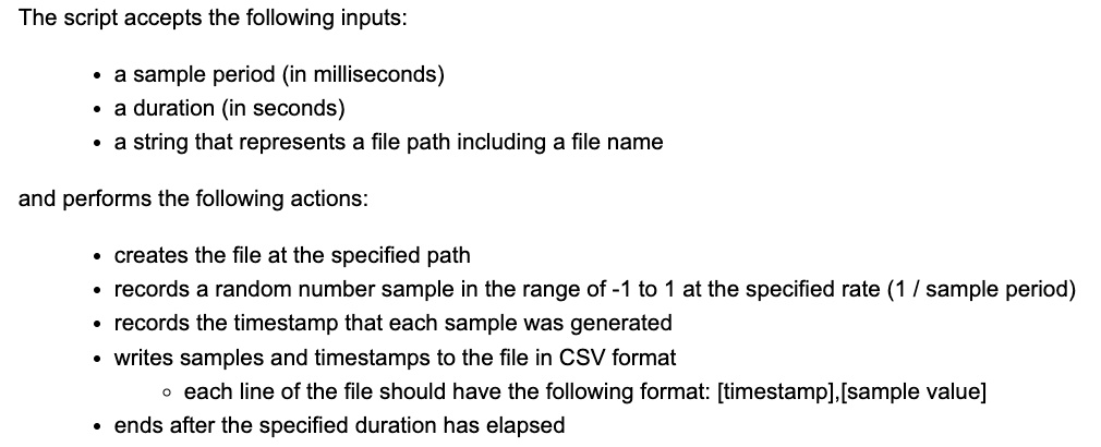 SOLVED: In Python The script accepts the following inputs: - A sample ...