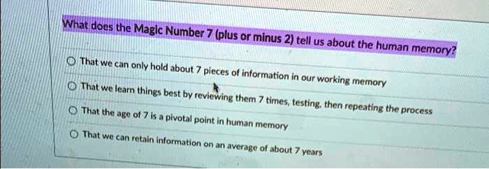 What does the Magic Number 7 (plus or minus 2) tell us about the human ...
