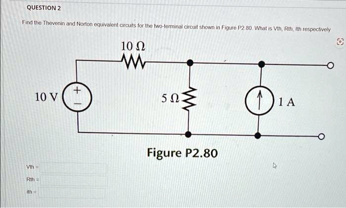 QUESTION 2 Find the Thevenin and Norton equivalent circuits for the two ...