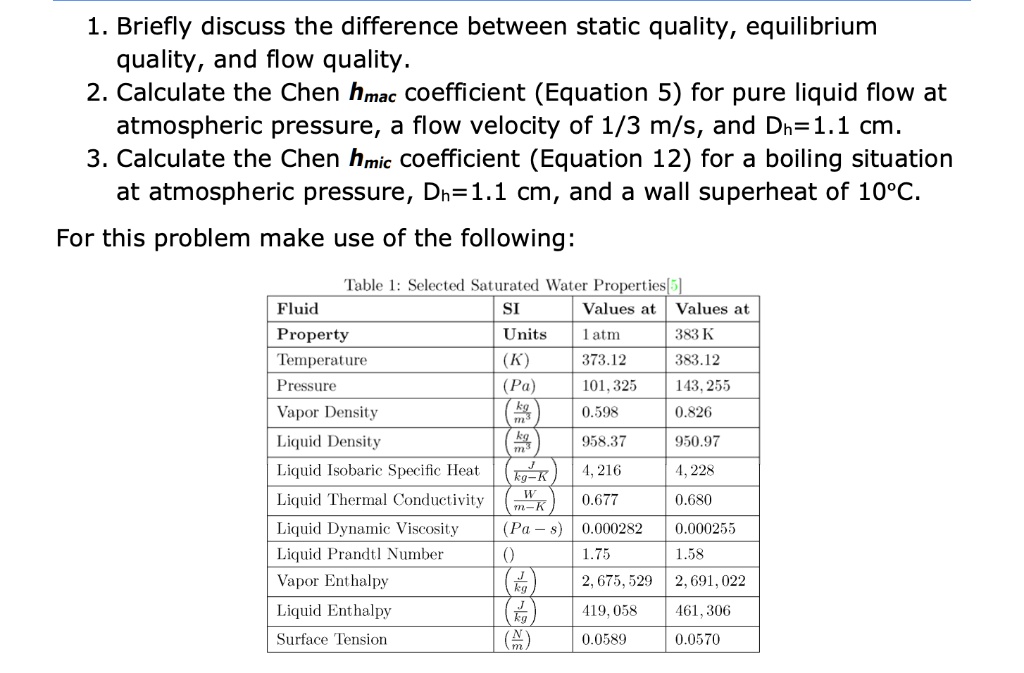 1. Briefly discuss the difference between static quality, equilibrium ...